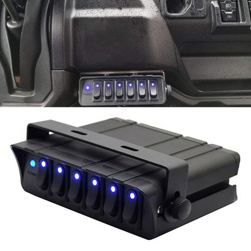 6-Gang Blue LED Rocker Toggle Switch Box Controller Panel for Truck ...