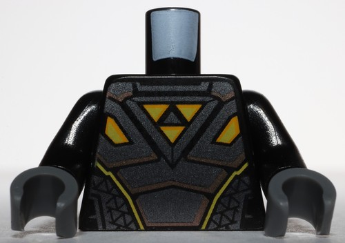 Lego Black Torso Space Armor Pearl Dark Gray Plates Yellow Triangles ...