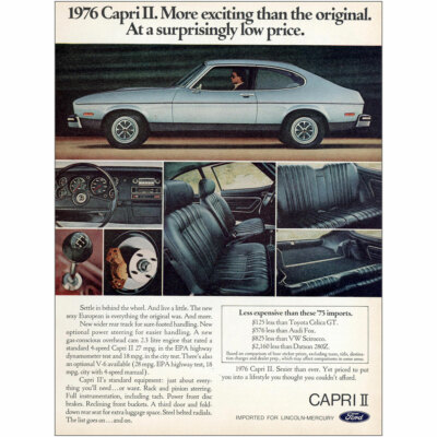 1976 Ford Capri II: More Exciting Than the Original Vintage Print Ad | eBay