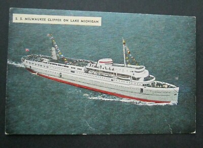 S S Milwaukee Clipper On Lake Michigan E C Kropp Unposted Linen | eBay