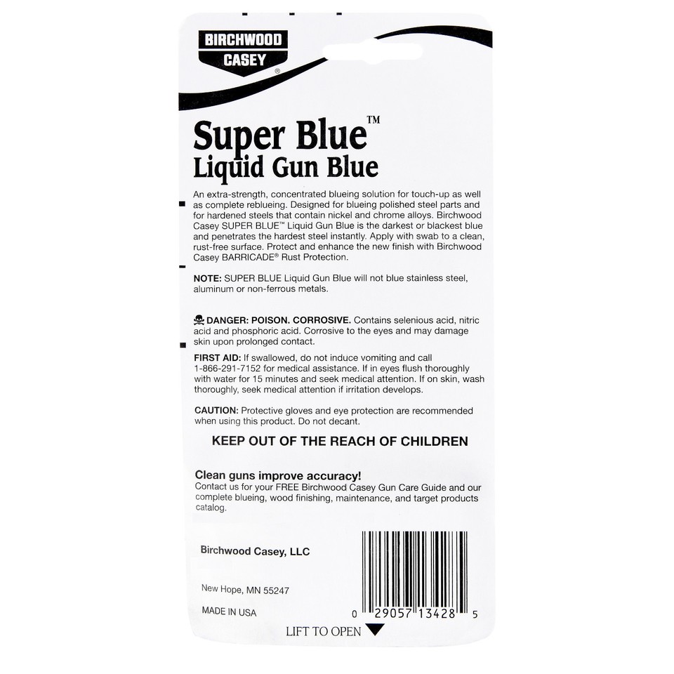 Birchwood Casey SUPER BLUE Liquid Gun Blue FOR BLUEING POLISHED ...