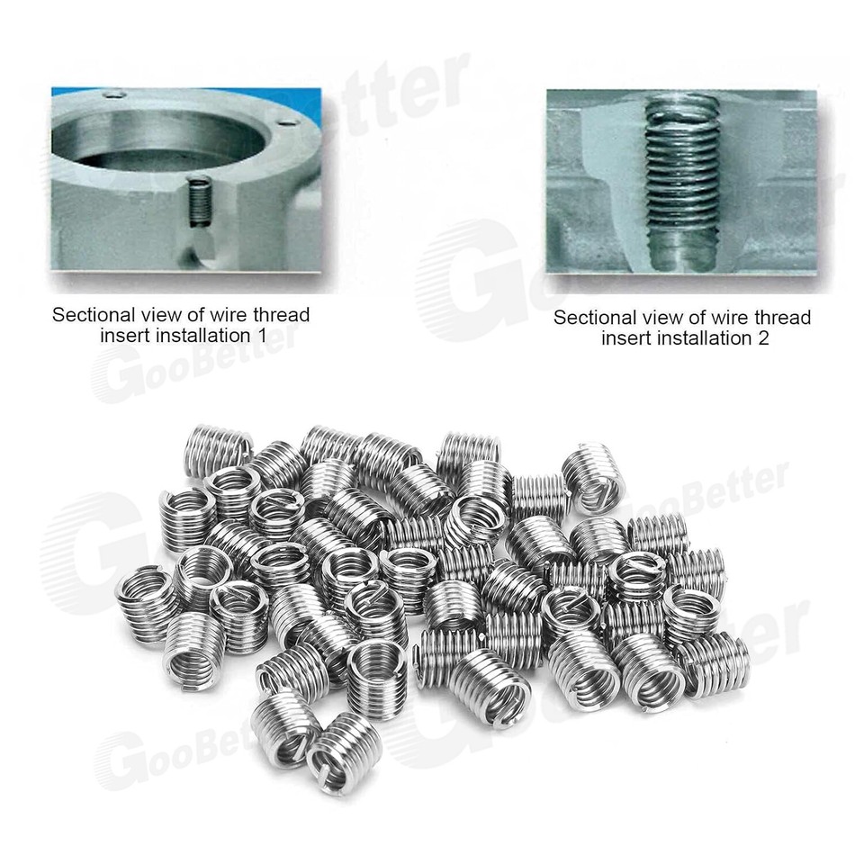 M3 M4 M5 M6 M8 M10 M12 Stainless Steel Helicoil Insert Thread Repair ...
