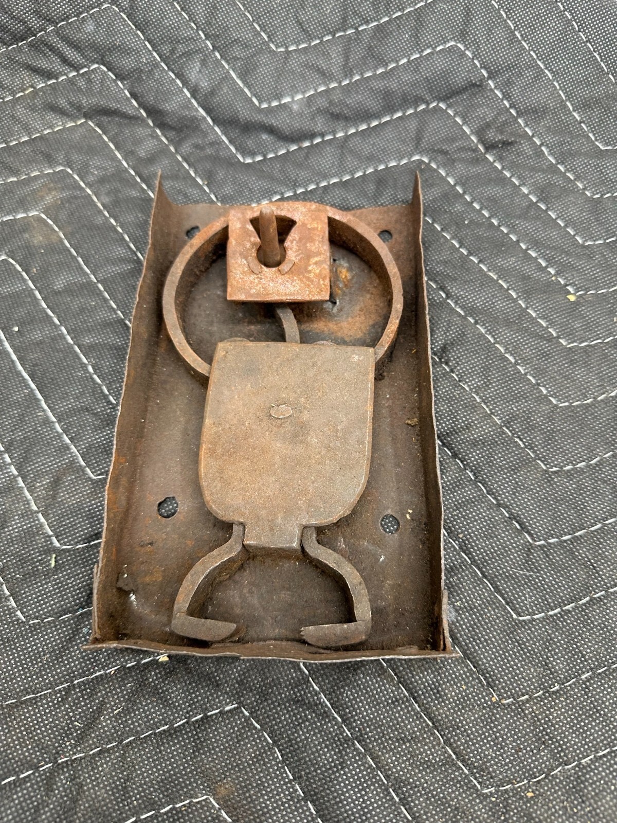 1700S HAND FORGED LOCK & KEY FOR CHEST TREASURE DOWERY CRAB LOCK ...