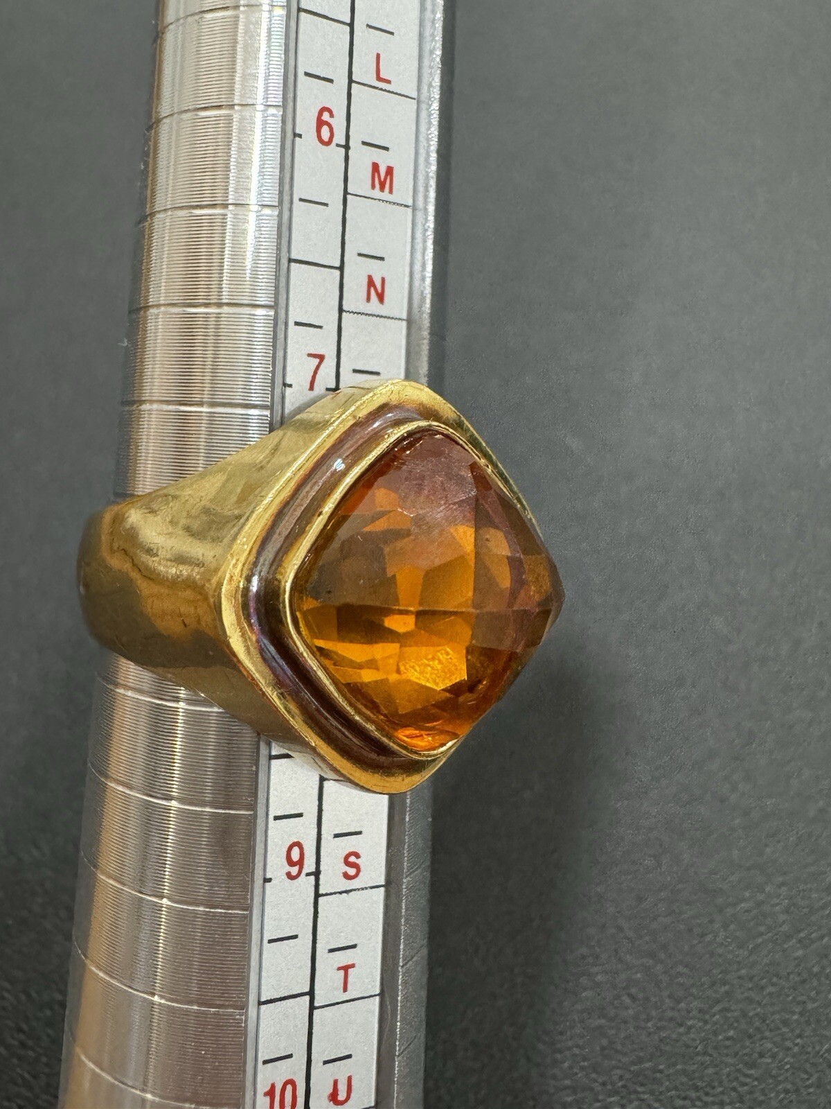 Yellow topaz 18 k yellow gold size 8 | eBay