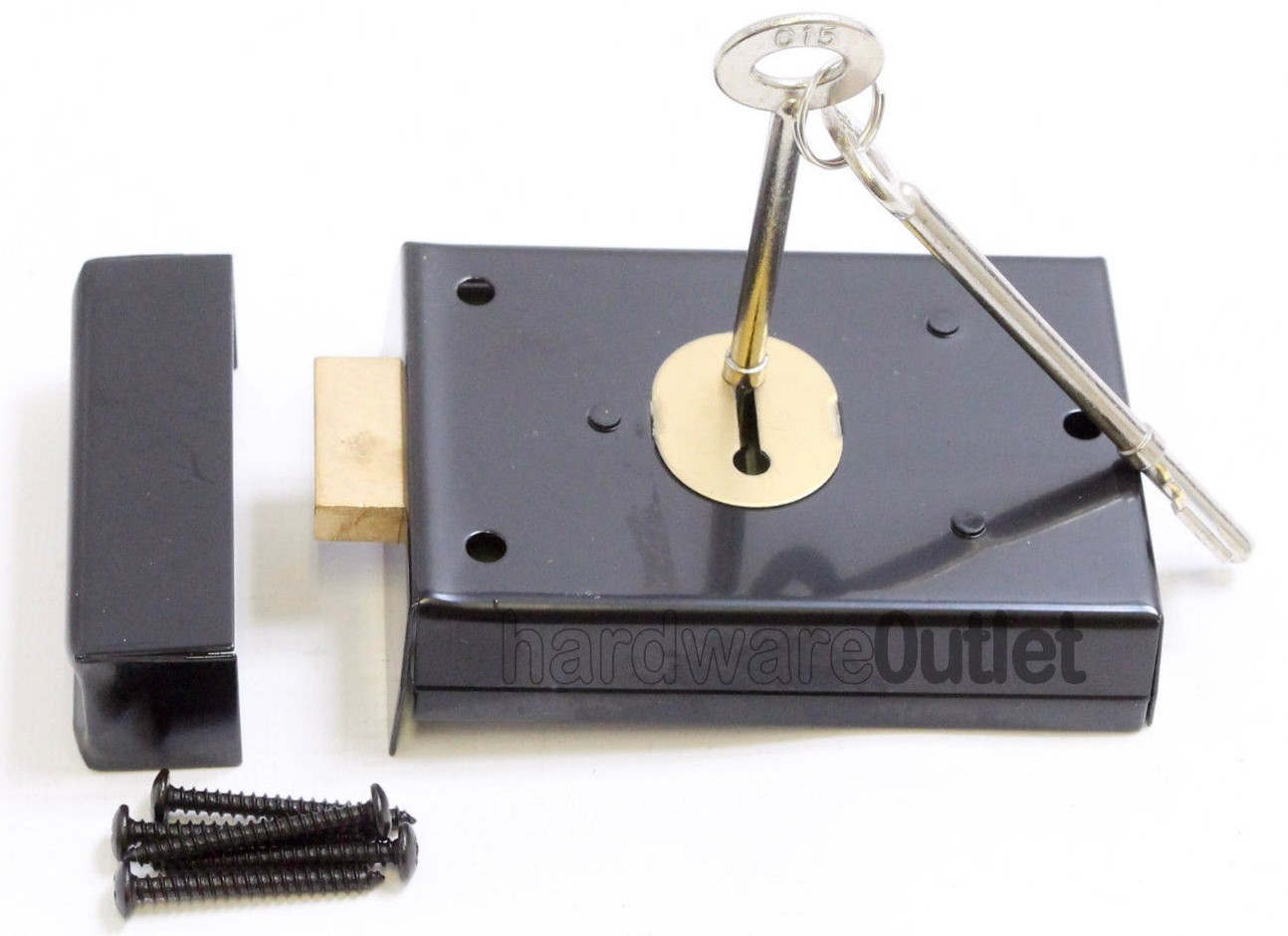 Grey or Black Rim DEAD LOCK 4 x 3" Double Handed Shed Garage Doors ...