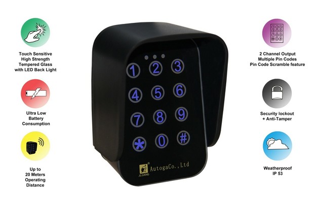 Gate Hardware EG654 Eagle Chrome Wireless 2 Channel Keypad Comparable ...