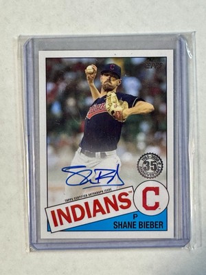 2020 Topps Shane Bieber 1985 Topps 35th Anniversary Auto Autograph ...