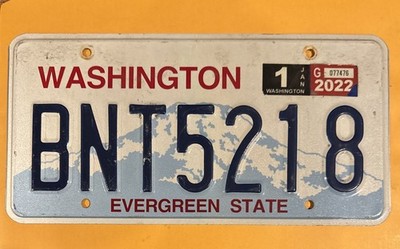 2022 Washington State License Plate BNT5218 | eBay
