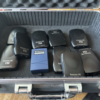 Williams Sound Lot of 9 Receiver R35-8 w/ case (8 Working) ***READ ...