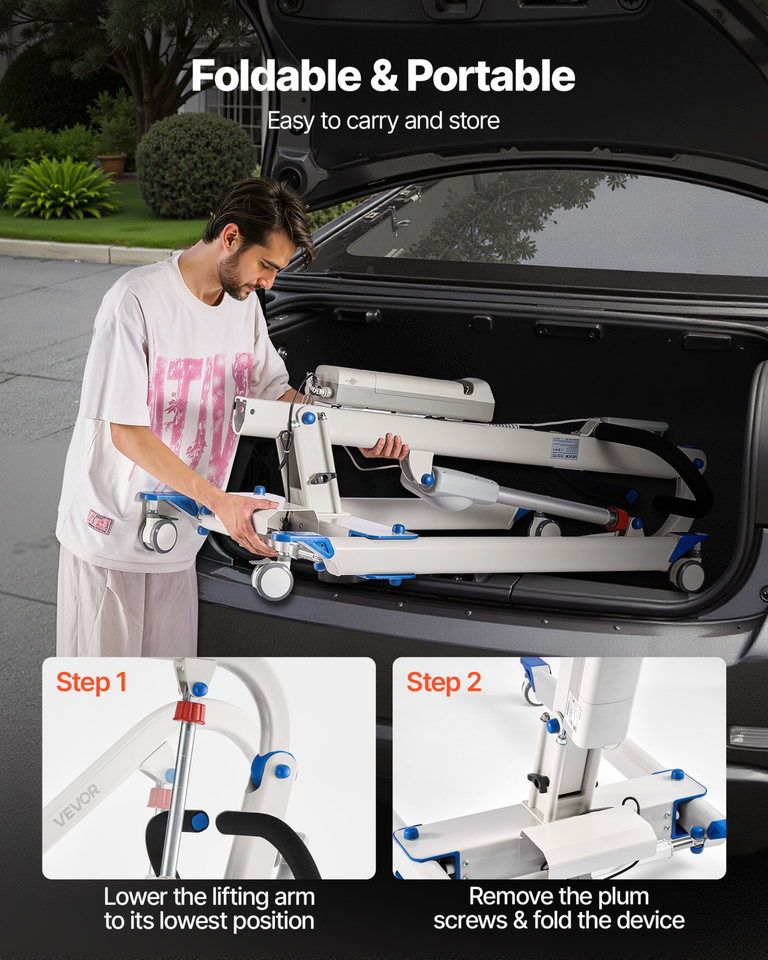 Electric Patient Lift Folding Patient Transfer Lift with U-Shaped Sling ...