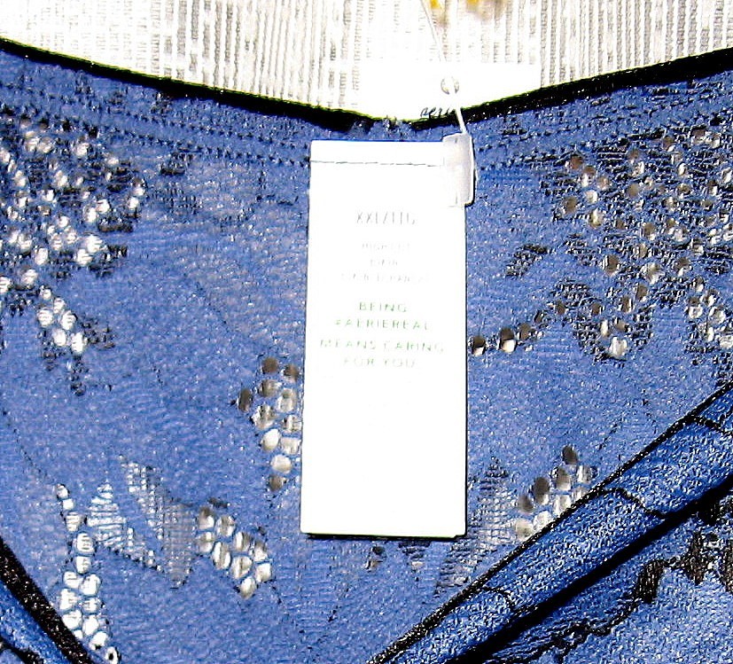 NWT XXL AERIE VIOLET BLUE/BLACK FLORAL STRETCH LACE HIGH-CUT BIKINI ...