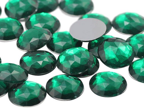 25mm Emerald Green Flat Back Acrylic Rhinestone Gems for Costumes ...