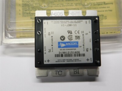 Vicor VI-J30-11 48V 75W In, 5V 50W Out Half Brick DC/DC Converter w ...