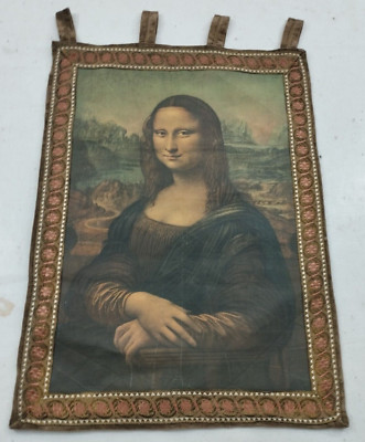 Vintage French Mona Lisa Lovely Scene Home Decor Wall Hanging Tapestry ...