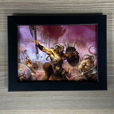 BEASTMEN FRAMED ART WARHAMMER THE OLD WORLD AGE OF SIGMAR AOS GOR CHAOS ...
