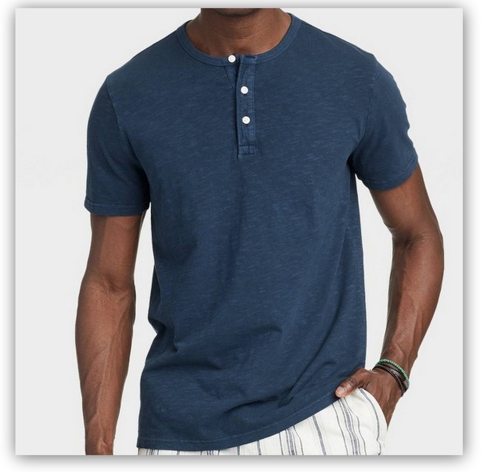 Men's Short Sleeve Henley Shirt - Goodfellow & Co Green/Charcoal/Black ...