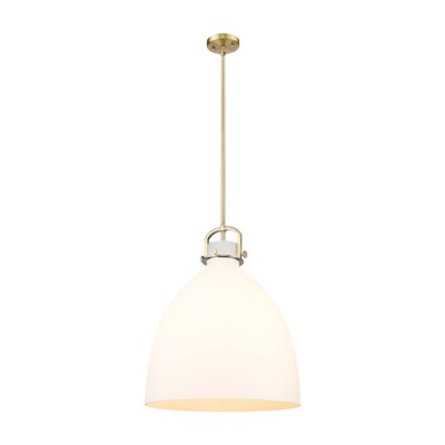 Innovations Newton Bell 1-Lt 18" Stem Pendant, BB/MWG - 410-1SL-BB-G412 ...