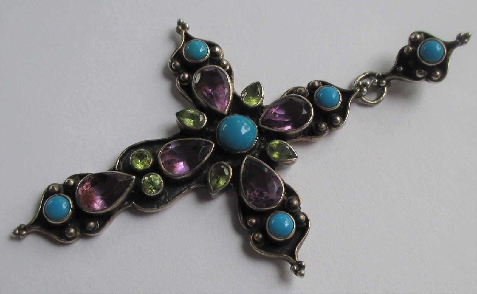 LARGE NICKY BUTLER STERLING SILVER TURQUOISE AMETHYST… - Gem