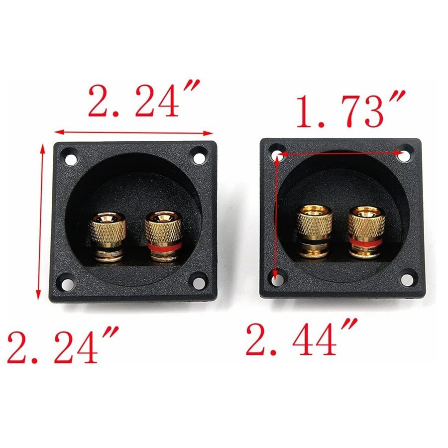 2 Pack 2-Way Speaker Box Terminal Binding Post Cup Box 2.2" Screw ...