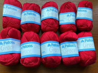 Patons Grace 100% Mercerized Cotton Yarn Cardinal (red) Color 60705 | eBay