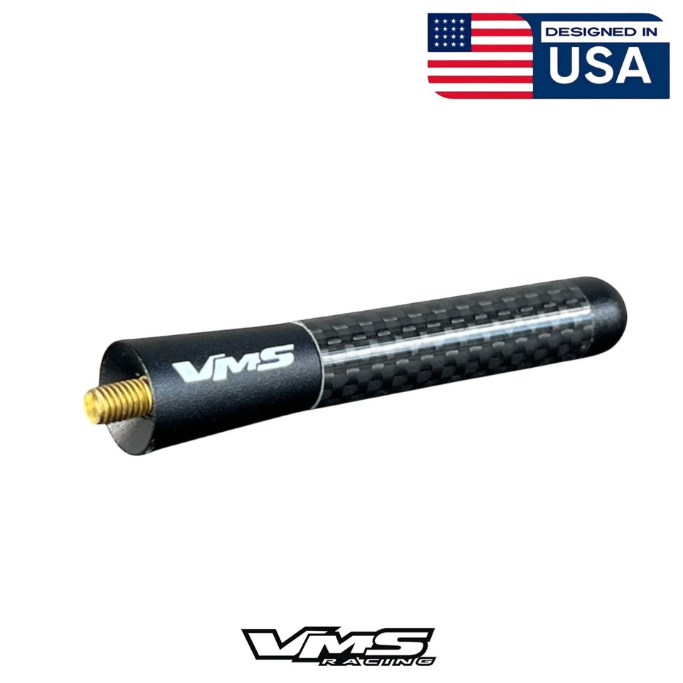 VMS BLACK 3" CARBON FIBER ALUMINUM SHORT ANTENNA KIT FOR 03-09 NISSAN ...