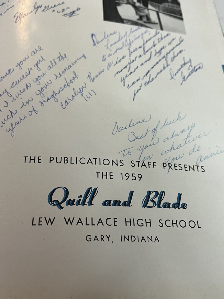 Lew Wallace High School Gary Indiana Yearbook Quill and Blade 1959 | eBay