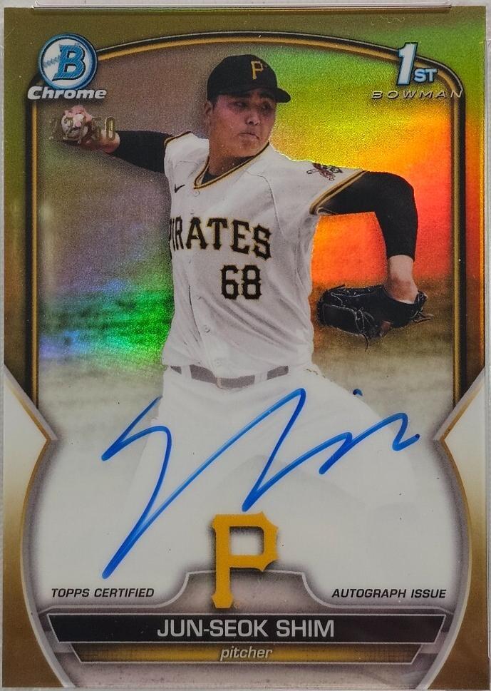 2023 Bowman Chrome - Prospect Autographs Jun-Seok Shim #CPA-JSH Gold ...