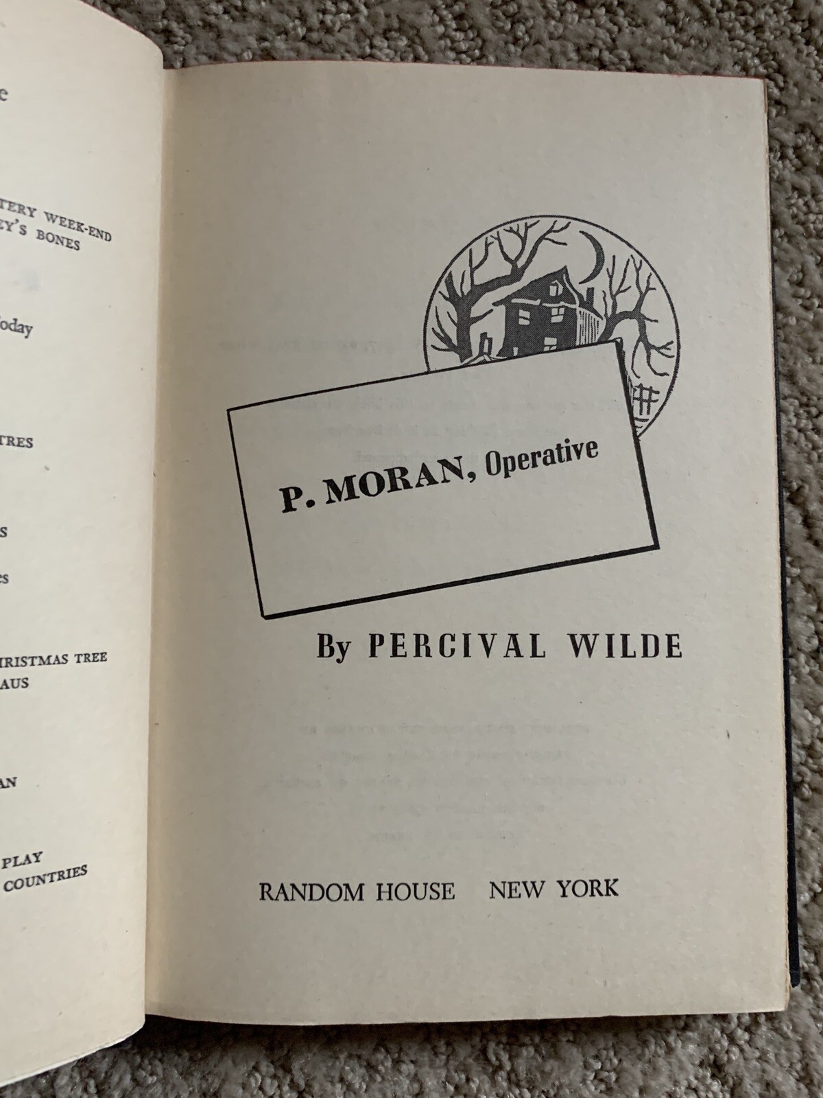 P. Moran Operative by Percival Wilde Hardcover | eBay