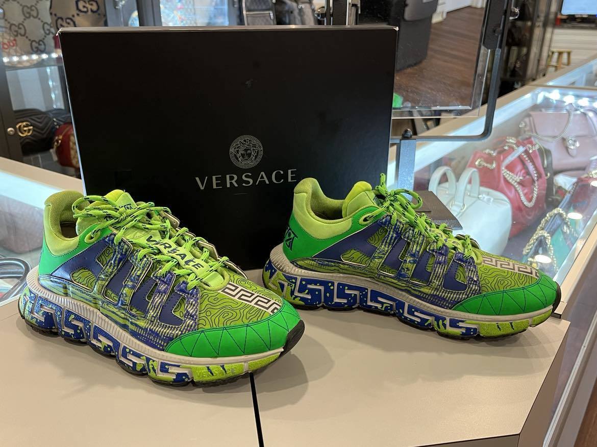 Versace Trigreca Green & Persian Blue Sneakers US Men's size 12 SPB SJ ...