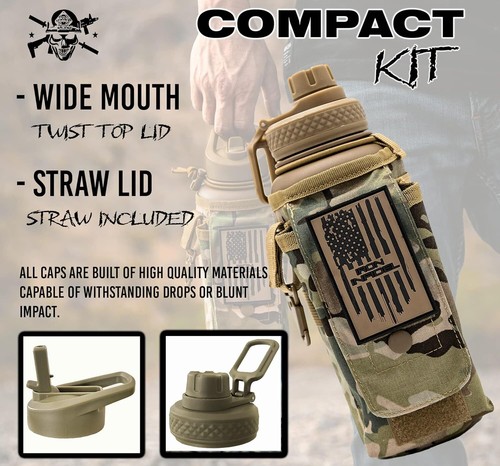 Battle Bottle-32 oz Insulated Water Bottle,Stainless Steel Metal ...