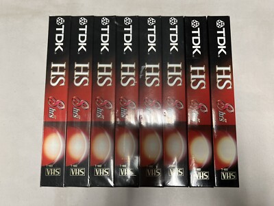 8 Pack TDK HS 8 Hour VHS Tapes T-160 Premium Quality Blank VHS VCR ...