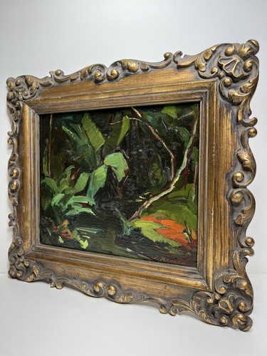 JUAN RIMSA BOLIVIA ABSTRACT EXPRESSIONIST JUNGLE LANDSCAPE ANTIQUE OIL ...