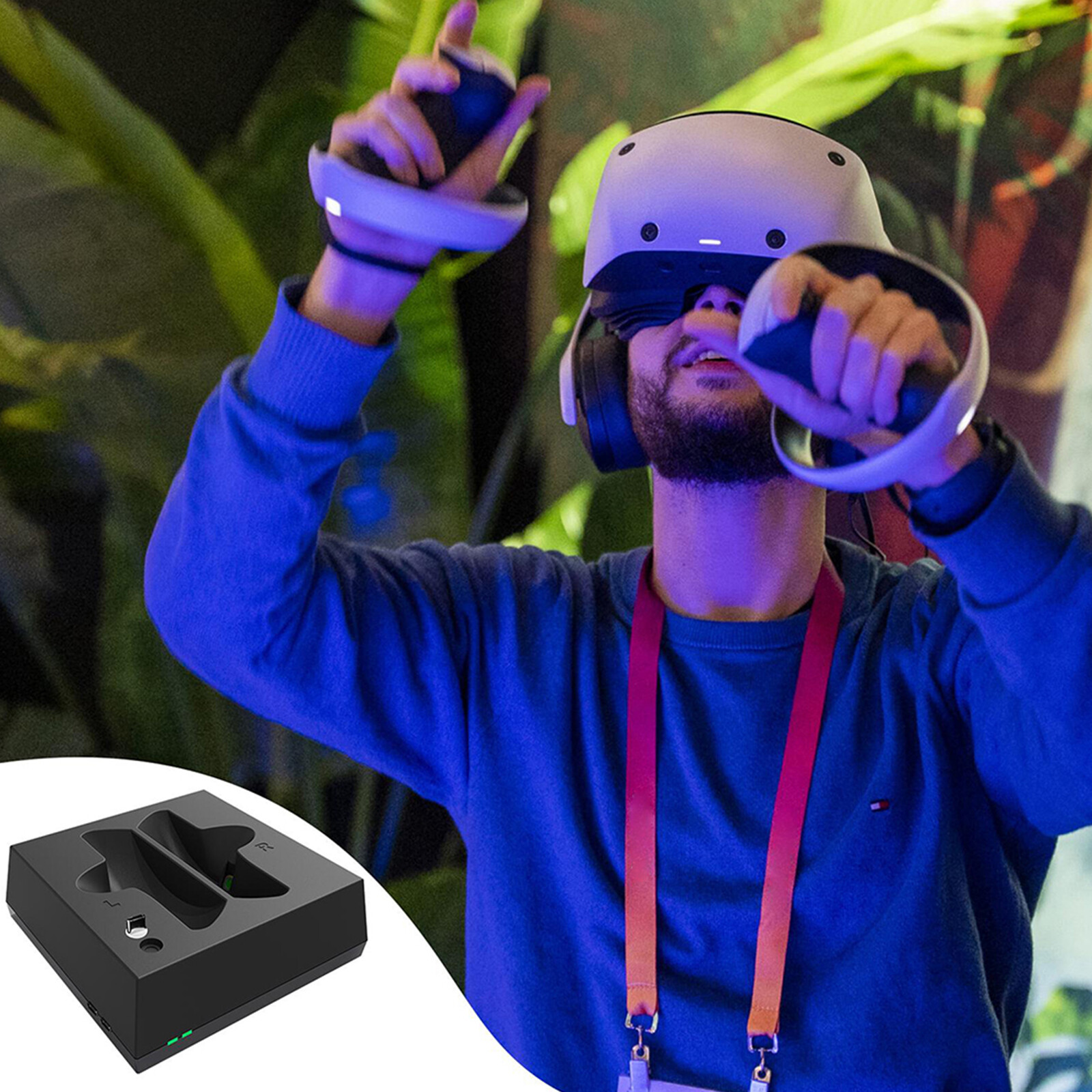 VR Charger Station Magnetic VR Fast Charging Dock for PS VR2 Sense ...