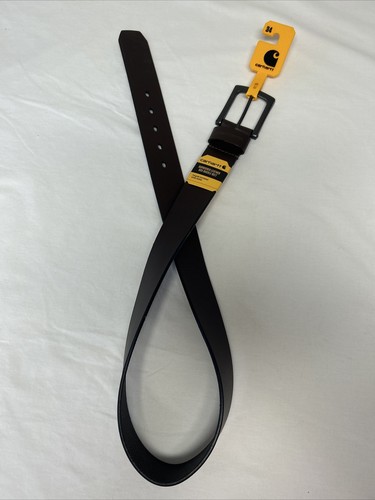 Carhartt Men's Burnished Brown Leather Box Buckle Belt Size 34 BRAND ...