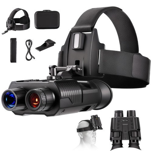 PINTY Rechargeable Head Mounted Night Vision Goggles Helmet Binoculars ...