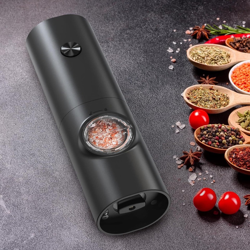 2x Electric Salt and Pepper Grinder Auto Mill Shaker Adjustable ...