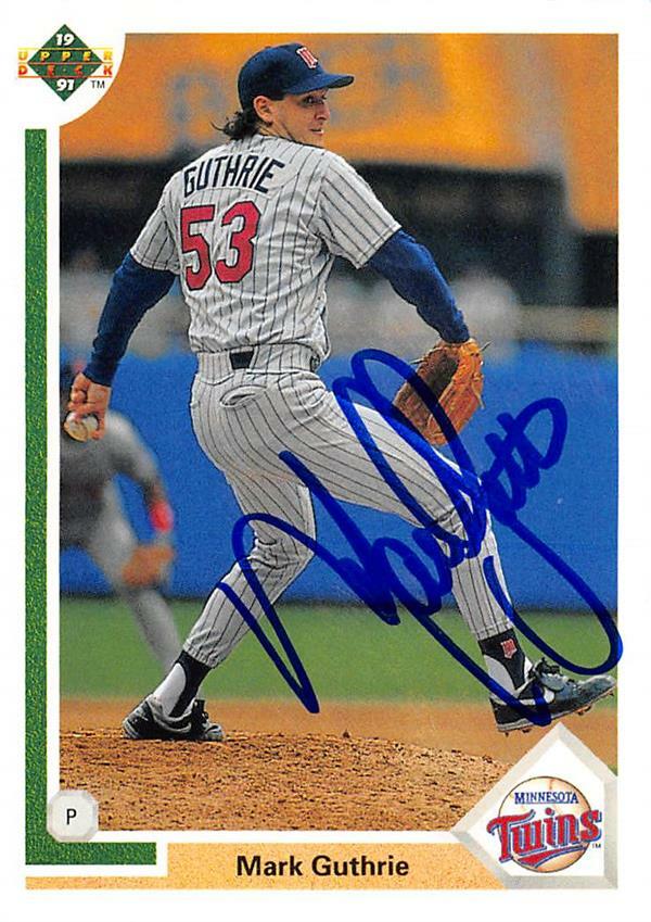 Mark Guthrie autographed Baseball Card Minnesota Twins, 67 1991 Upper ...