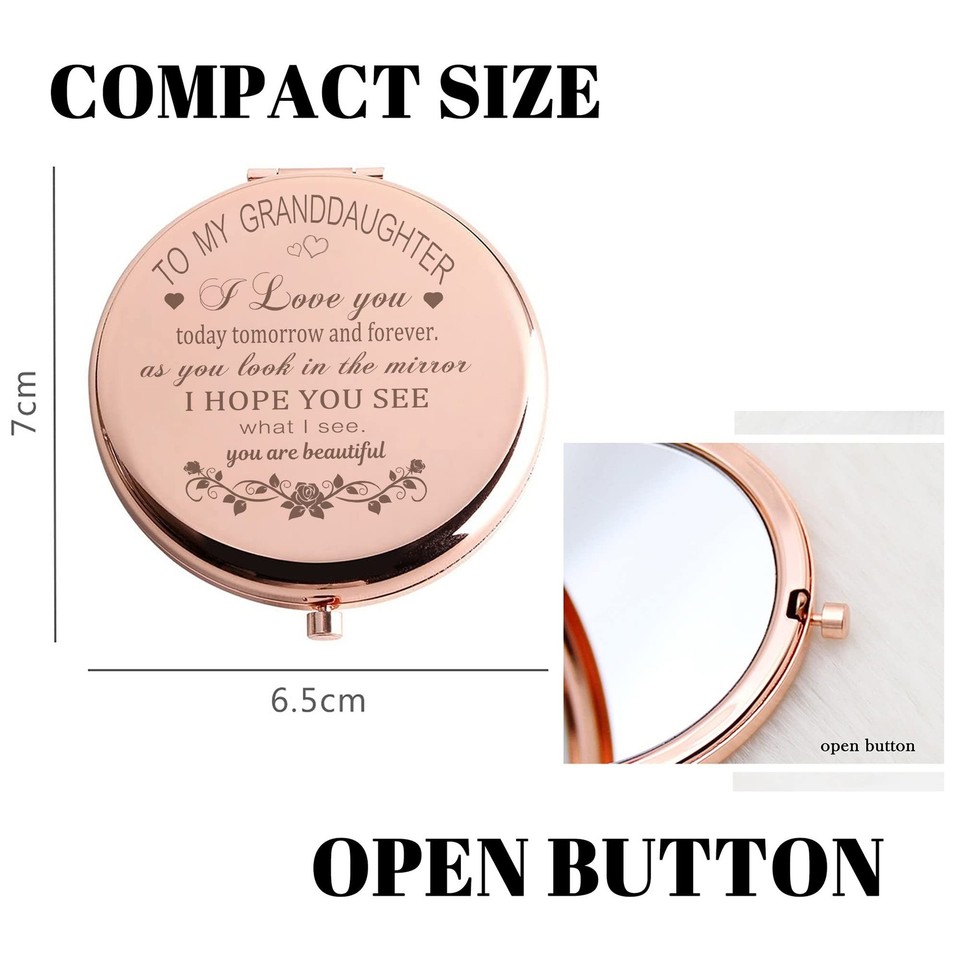GAOLZIUY Granddaughter Makeup Compact Mirror - Grandma & Grandpa Gift ...