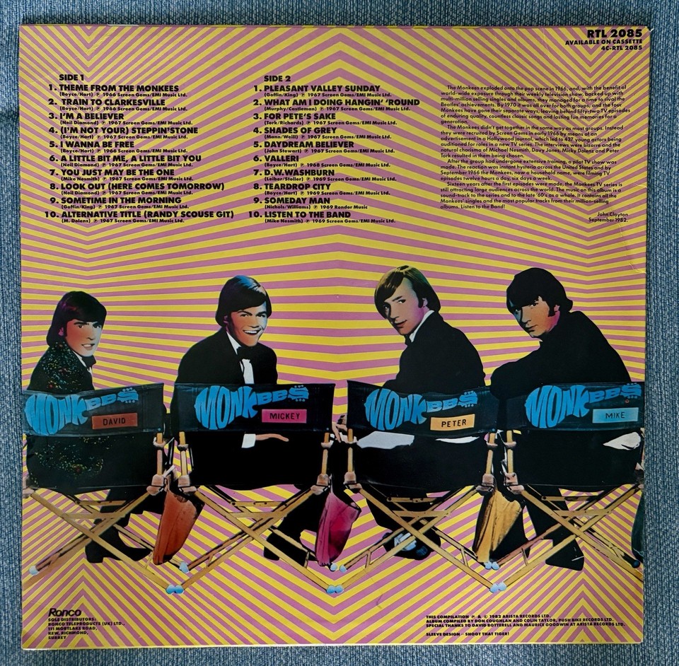 The Monkees 20 Golden Greats Vinyl LP Record VG+ I'm A Believer & More ...