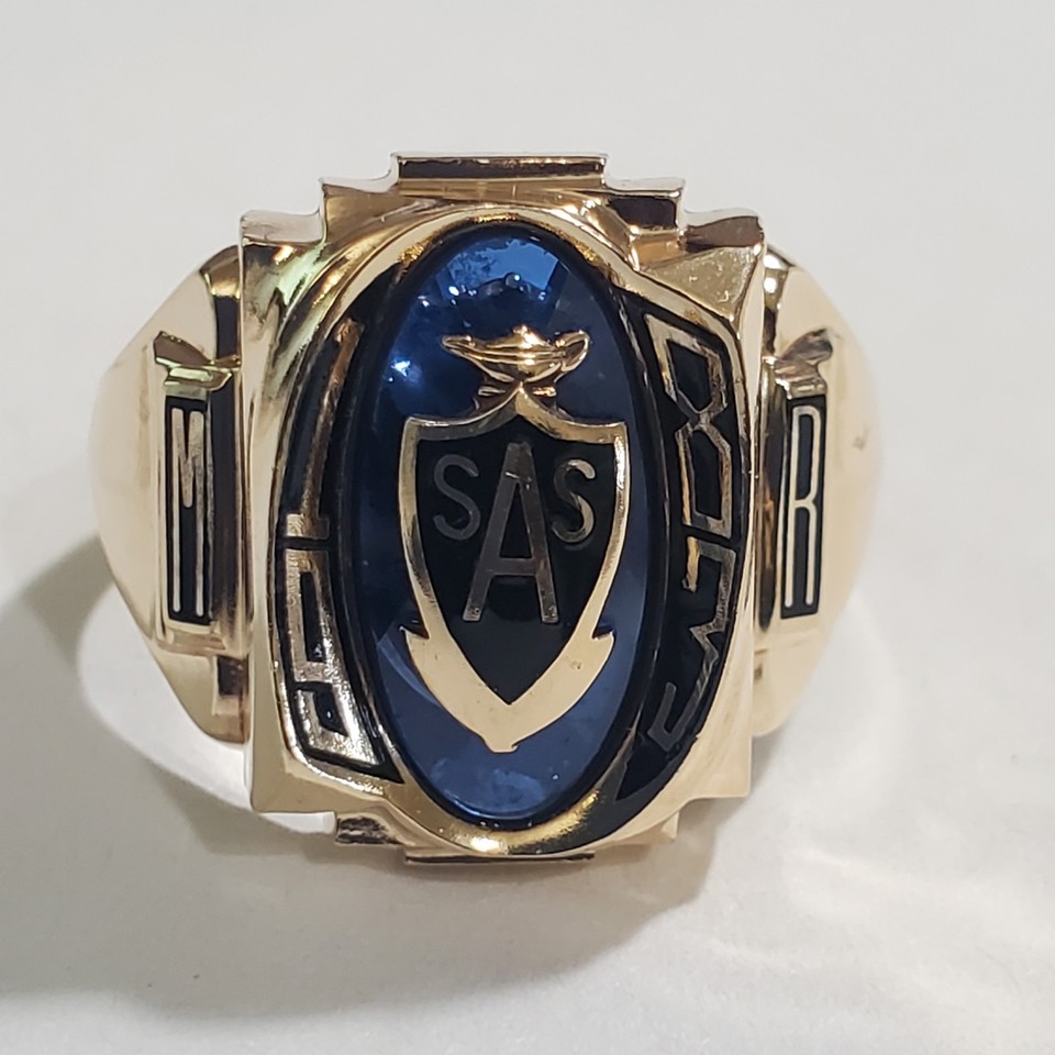 Vintage 1983 SAS Men’s Class Ring – Bold Design, Blue stone – Timeless ...