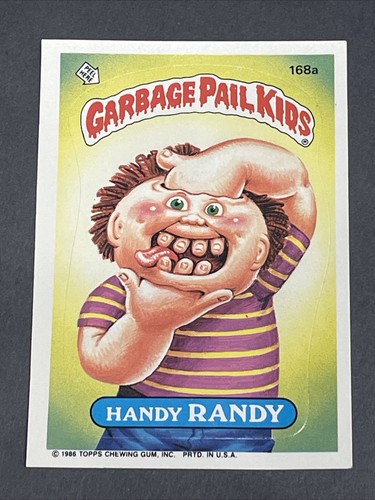 1986 Garbage Pail Kids 5th Series - 168a Handy Randy - White Heart ...