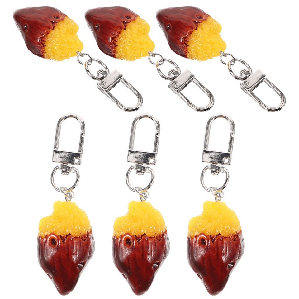 6 Pcs Realistic Vegetable Keychain Food Keychains Dessert Keyrings ...