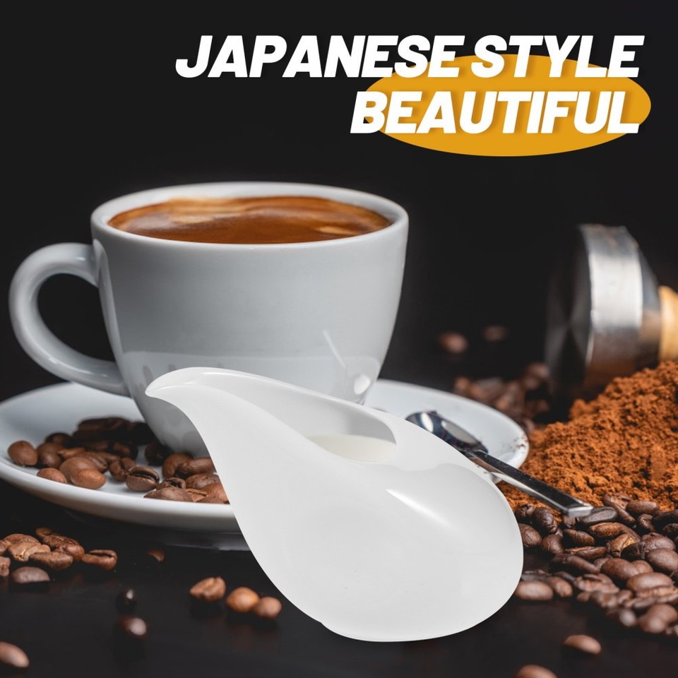 Milk Dispenser for Coffee White Ceramic Pitcher Cup Porcelain Jug ...