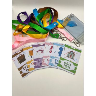 School Hall Pass Bundle Set with Lanyards Teacher Classroom ...