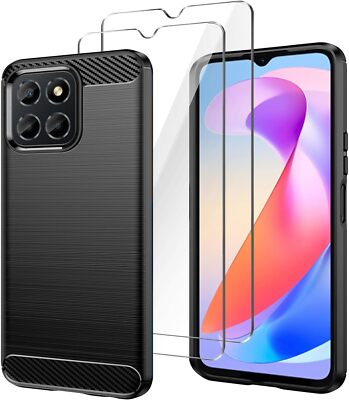 Case For Honor X6b X6C Shockproof Carbon Fibre ARMOUR Cover & Screen ...