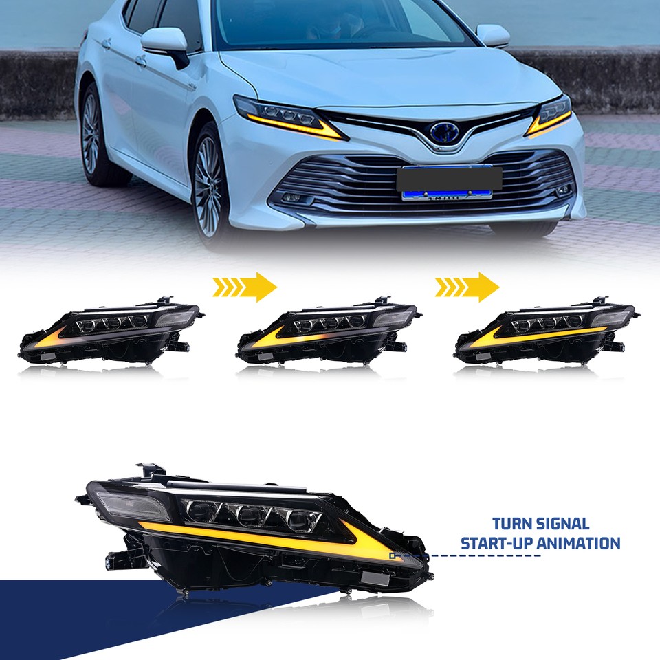 LED Sequential Headlights For Toyota Camry 8Th Gen 2018-2023 Front ...