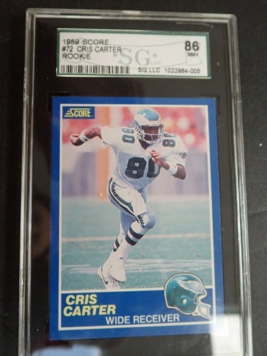 1989 SCORE CRIS CARTER SG GRADED 86 ROOKIE CARD #72 | eBay