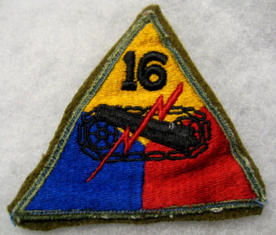 US Army 16th Armored Division Patch ww2 | eBay