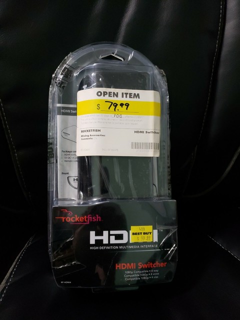 Rocketfish 1080p 4-Port HDMI Switch-Switcher w/Remote (RFHDMI4) HDMI ...