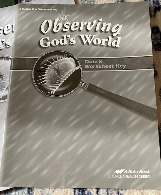 Abeka Homeschool Science Observing Gods Word 6 4pc set key tests ...